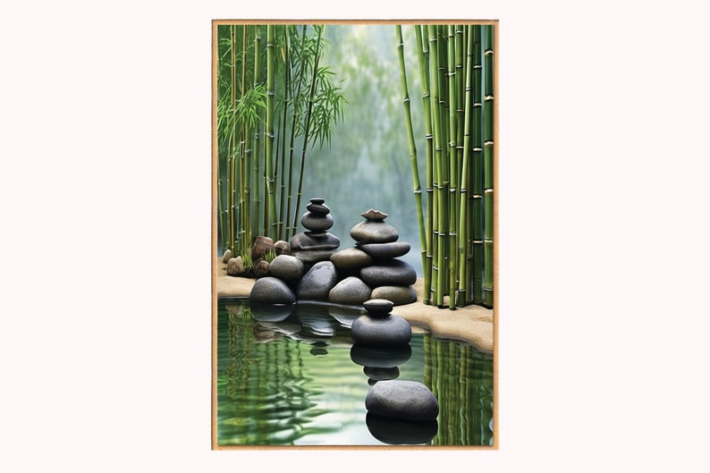 Bamboo Zen Rocks Pond - Etsy