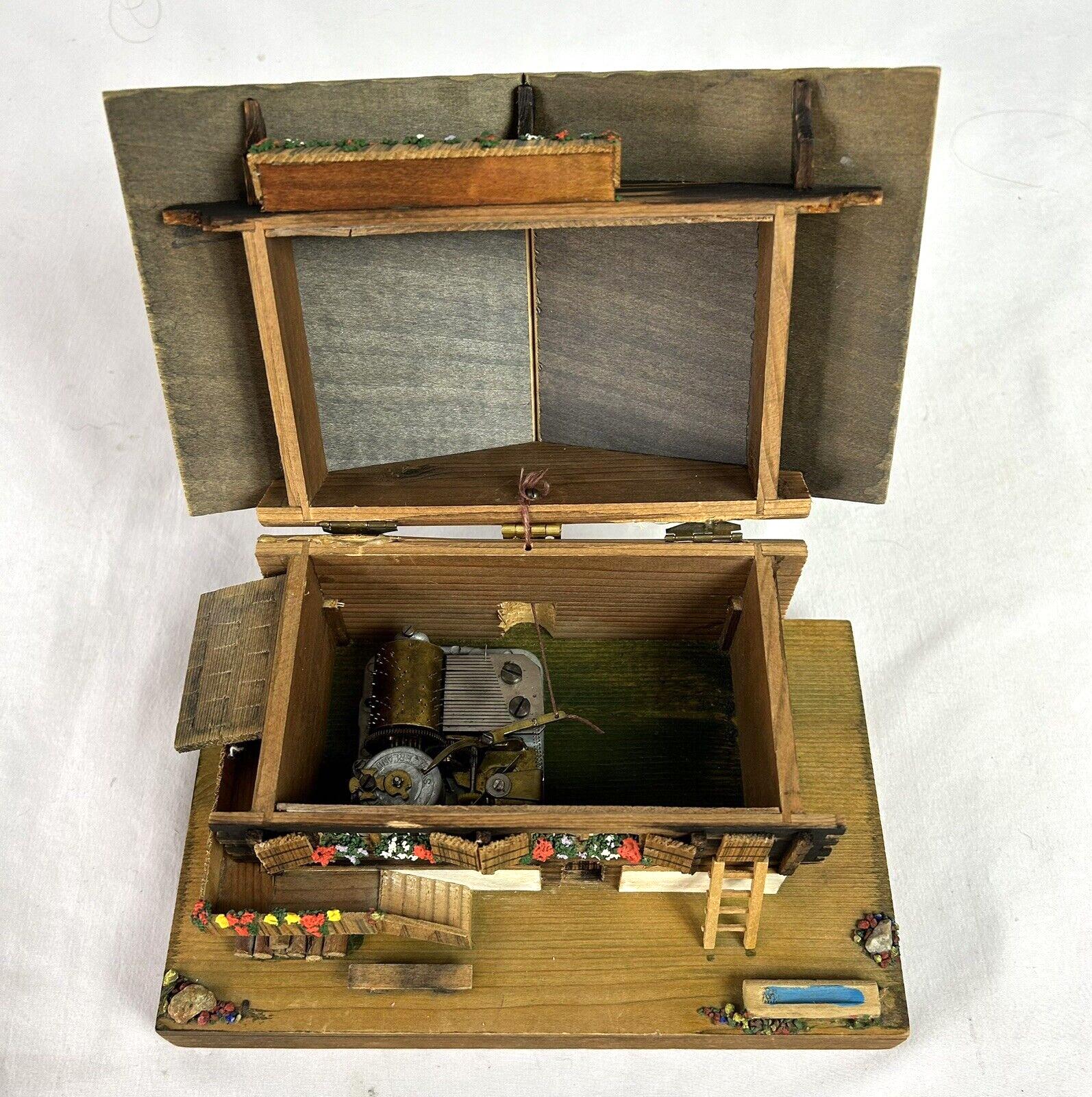 Vintage Large Wooden Swiss Chalet Music Box Works - Etsy