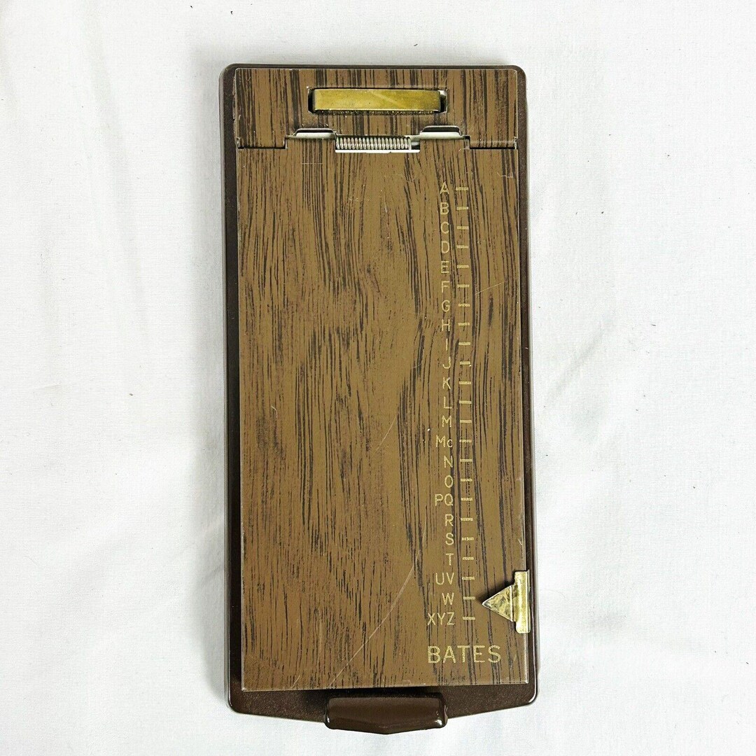 Vtg Bates Mfg Co Wood Grain Listfinder Pop up Address Book Desk Top ...