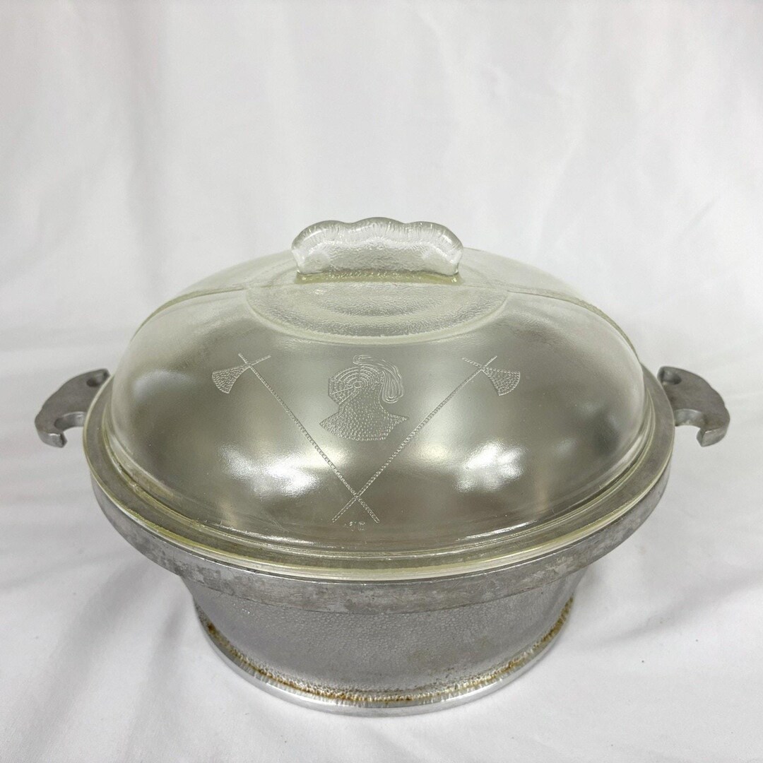 Vintage GUARDIAN WARE Cast Aluminum 9.75” Round Casserole W/ Domed ...