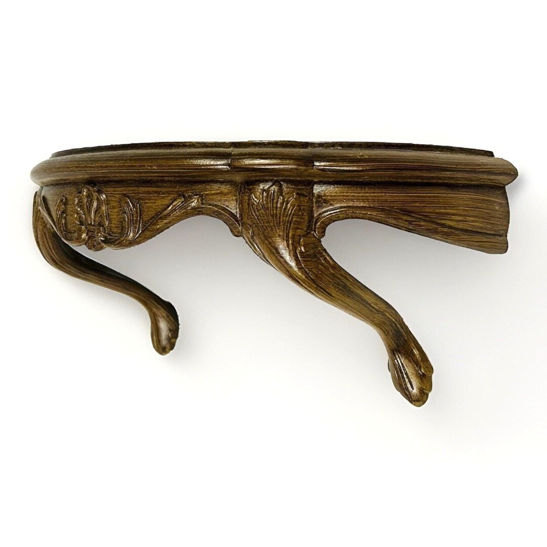Vintage 1983 Wall Shelf Faux Wood Burwood Products Homco #2625 USA 12.5 ...