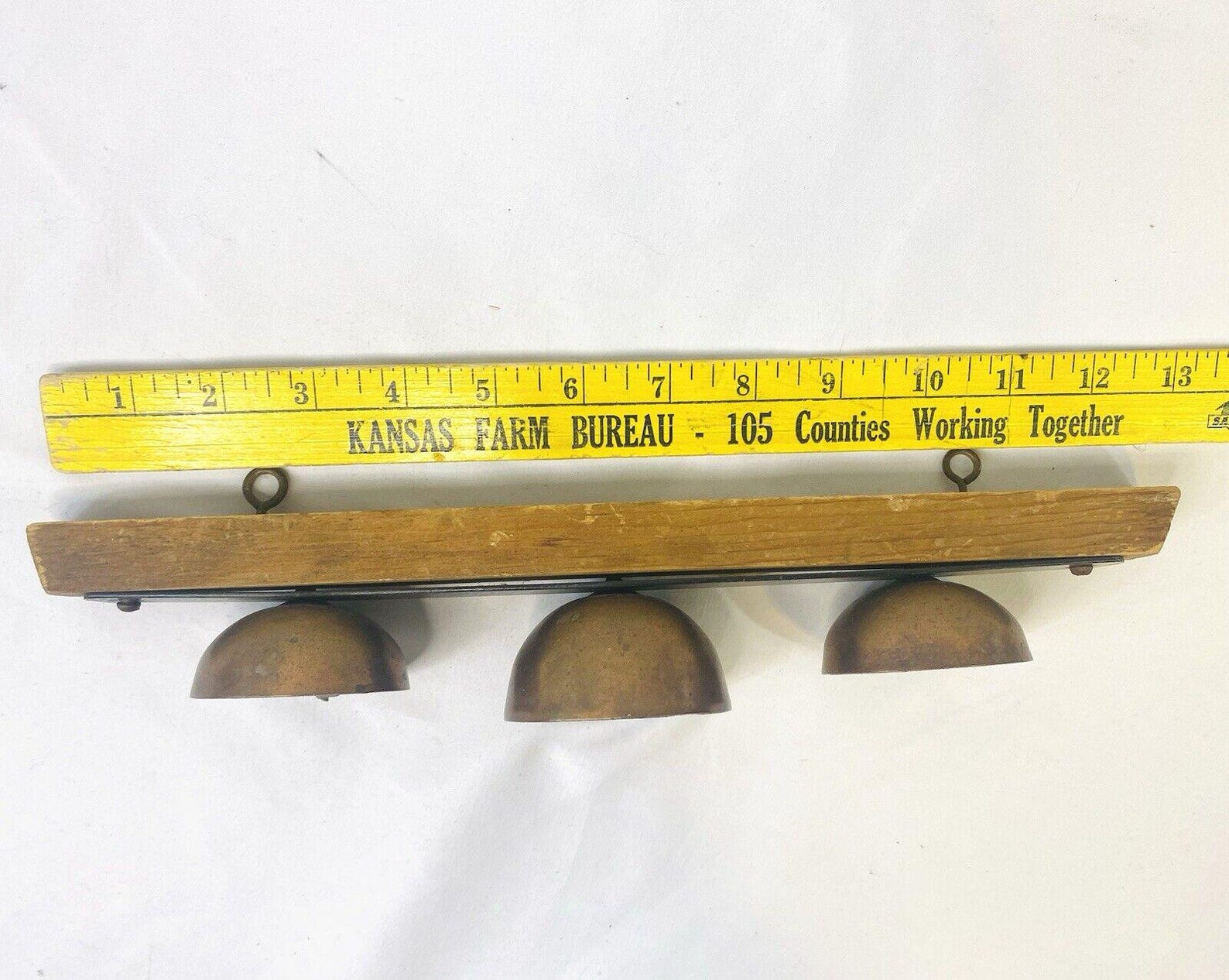 Vtg Antique Brass Carriage Sleigh Bells Triple Clapper on Metal Strap ...