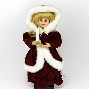 Vtg Motionette LIGHTED ANIMATED CHRISTMAS Victorian Girl Caroler Doll ...
