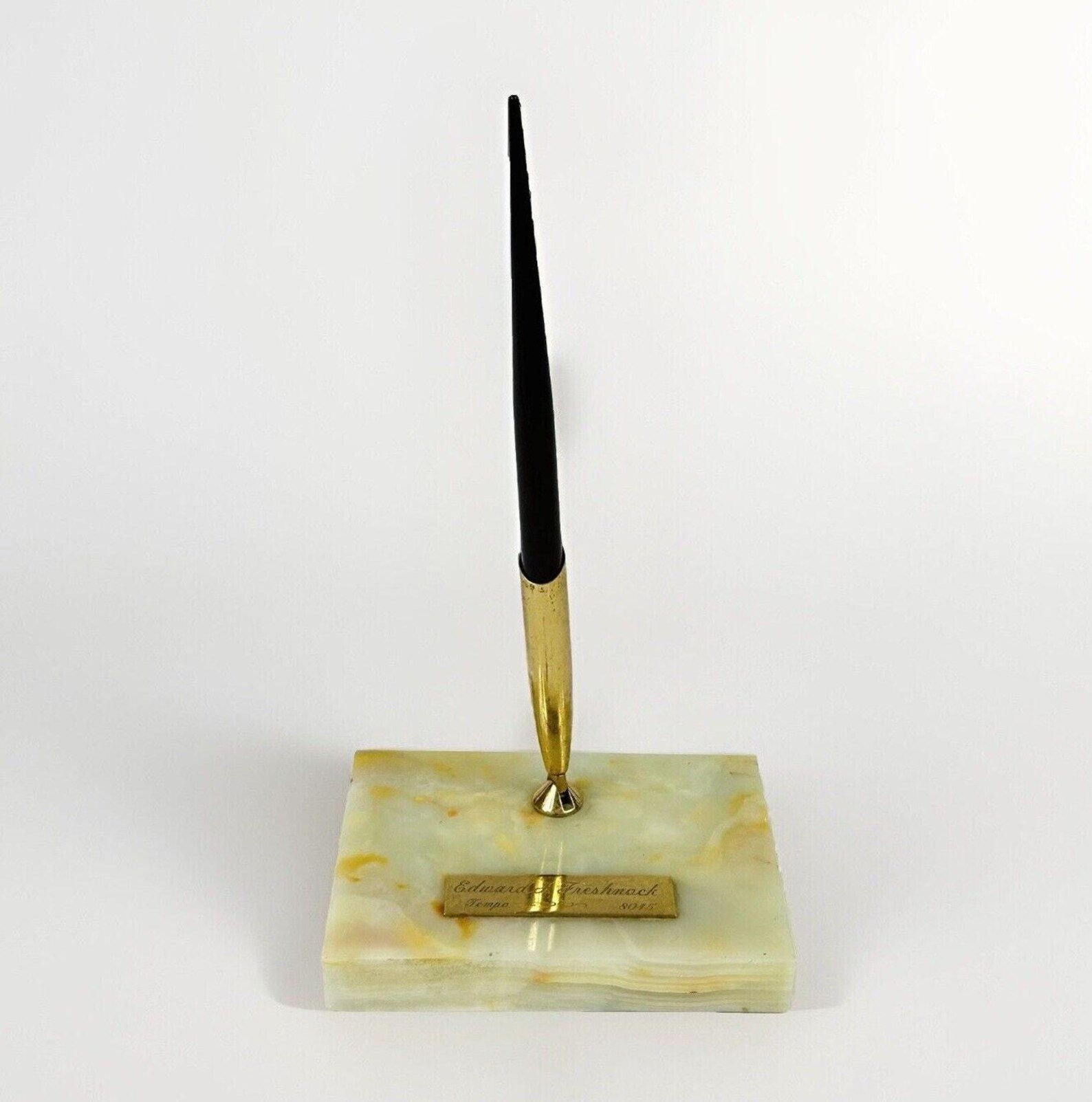 Vtg Sheaffer Marble Desk Set Pen Holder W/ Cartridge Fill Fountain Pen ...