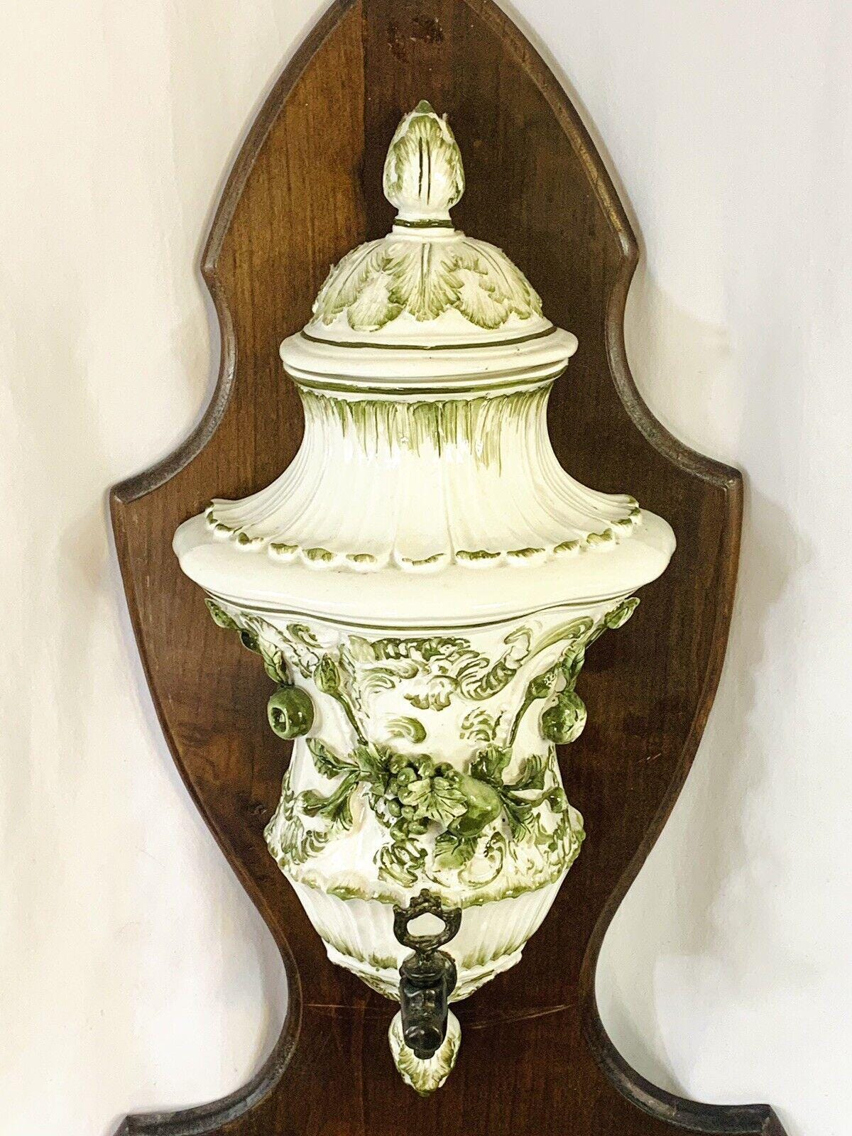 Vintage Hand Painted Italian Porcelain Lavabo Cistern Wall Fountain ...