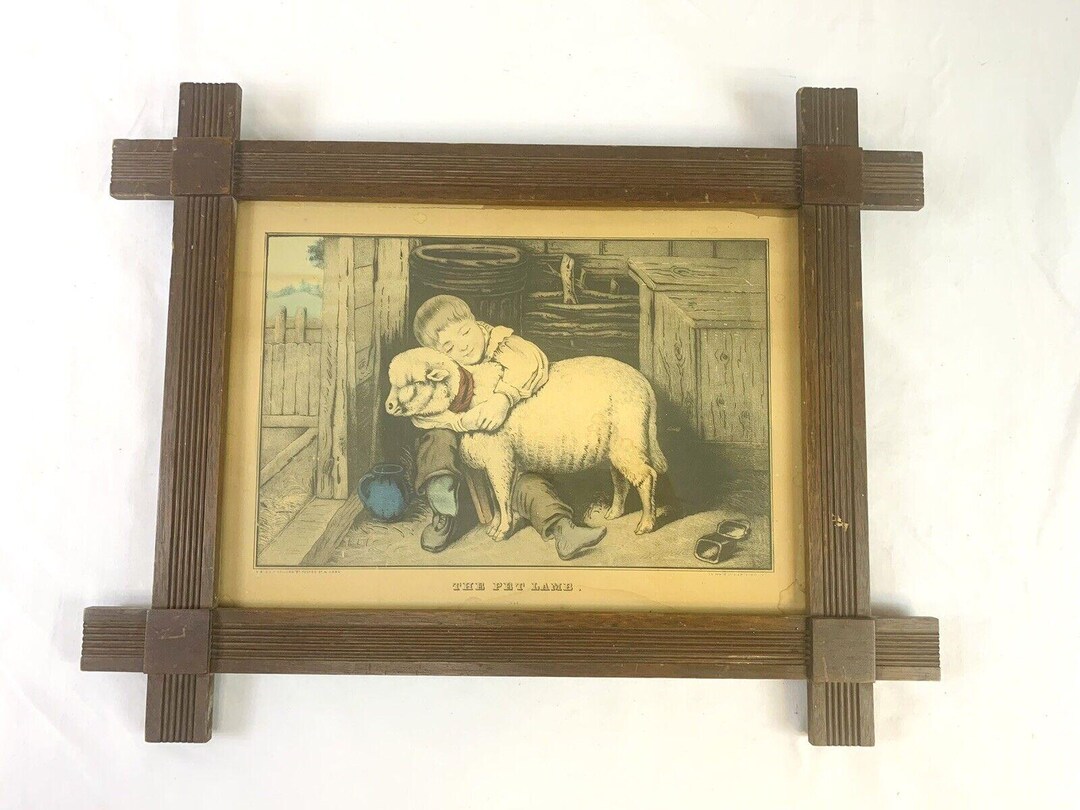 Antique Hand-colored Lithograph Frames Print EB & EC Kellogg the Pet ...