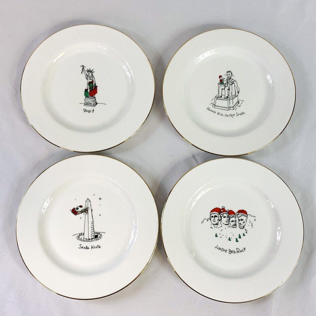 Vtg 1999 Dayton Hudson Merry Masterpieces Salad Plates Christmas Set of ...