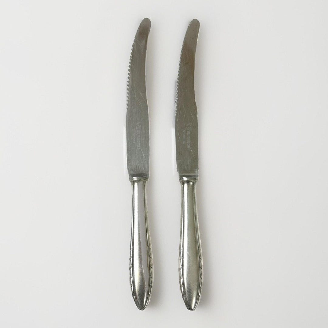 Berndorf Nirosta Silver Plate Hallmark Hollow Handle Serrated Knives ...