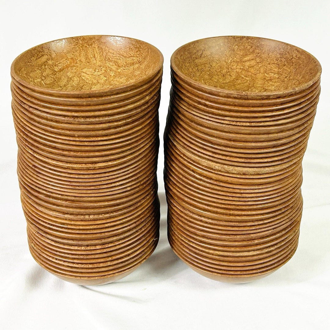 Vintage Kys-ite Huge Lot of 73 Faux Burl Wood Grain Melamine 5.5” Bowls ...