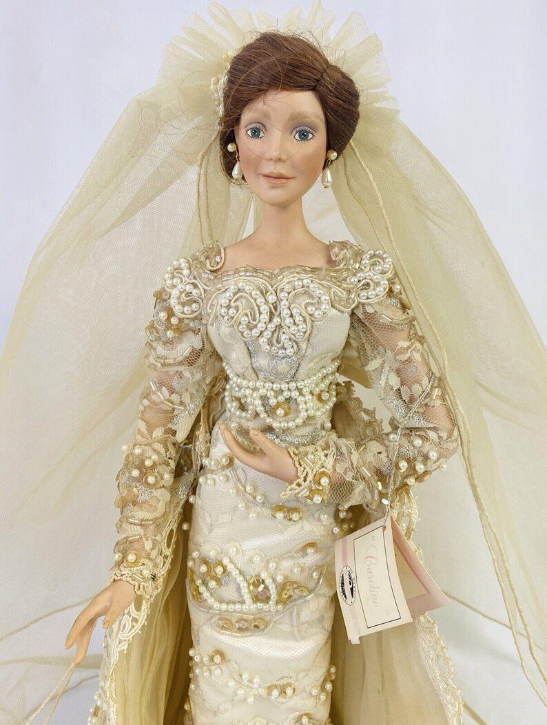 Vtg Ashton Drake Porcelain Bride Doll Caroline 19 1279 Cindy Mcclure ...