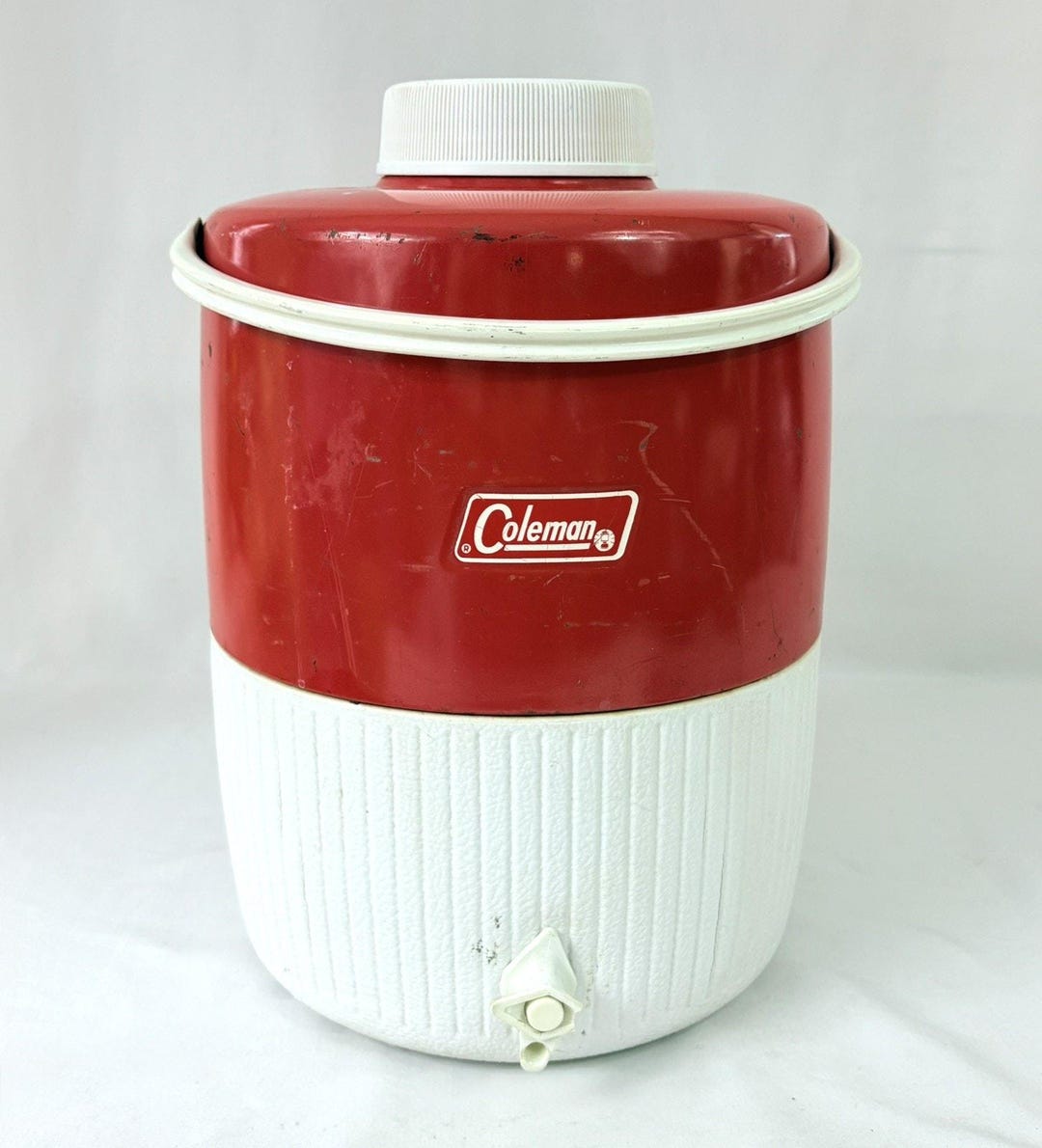 Vintage Coleman Cooler Water Jug Drink Dispenser 2 Gallon Thermos Red ...
