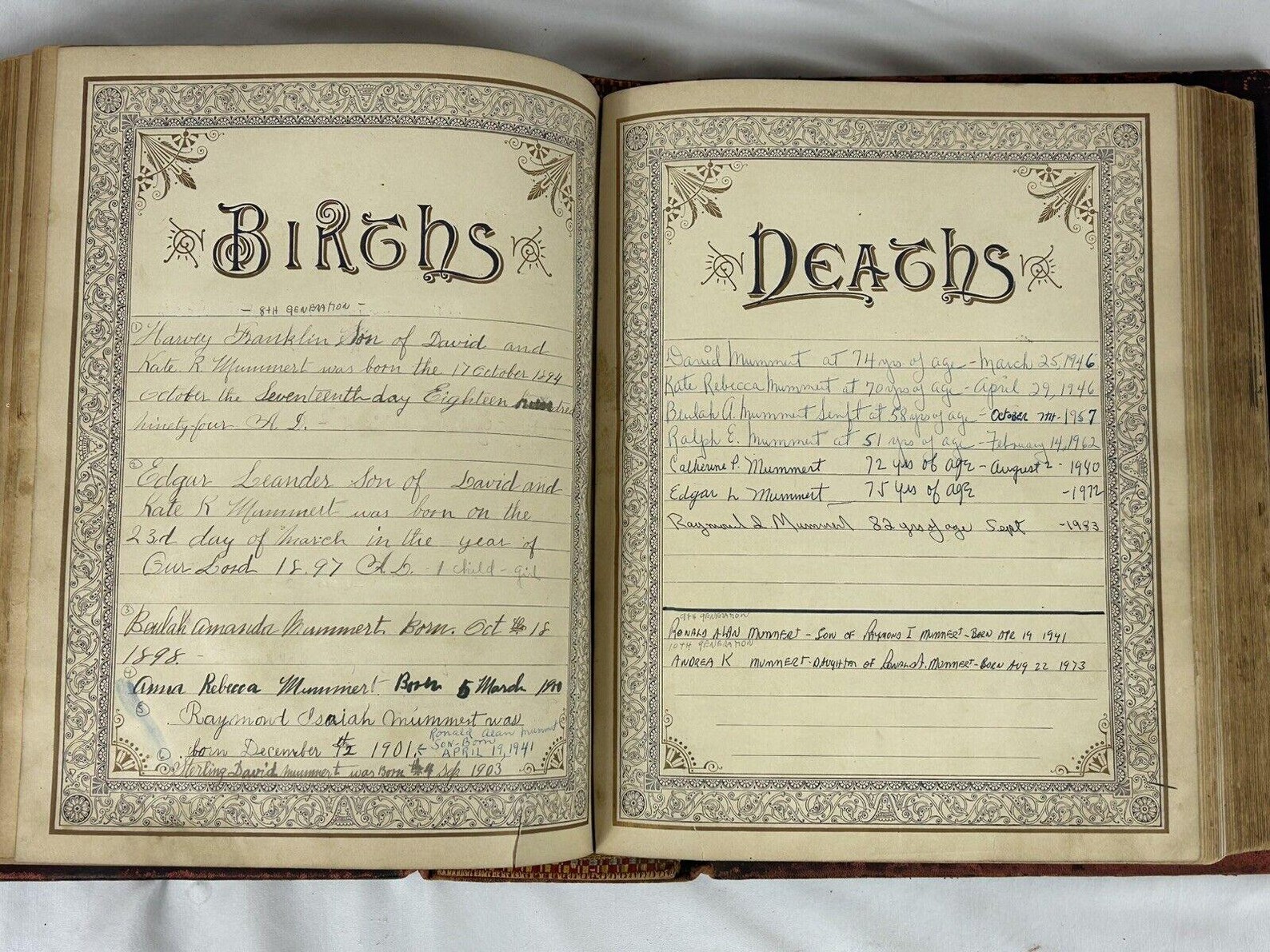 Antique 1890 Family Pictorial Holy Bible 2000 Illustrations W ...