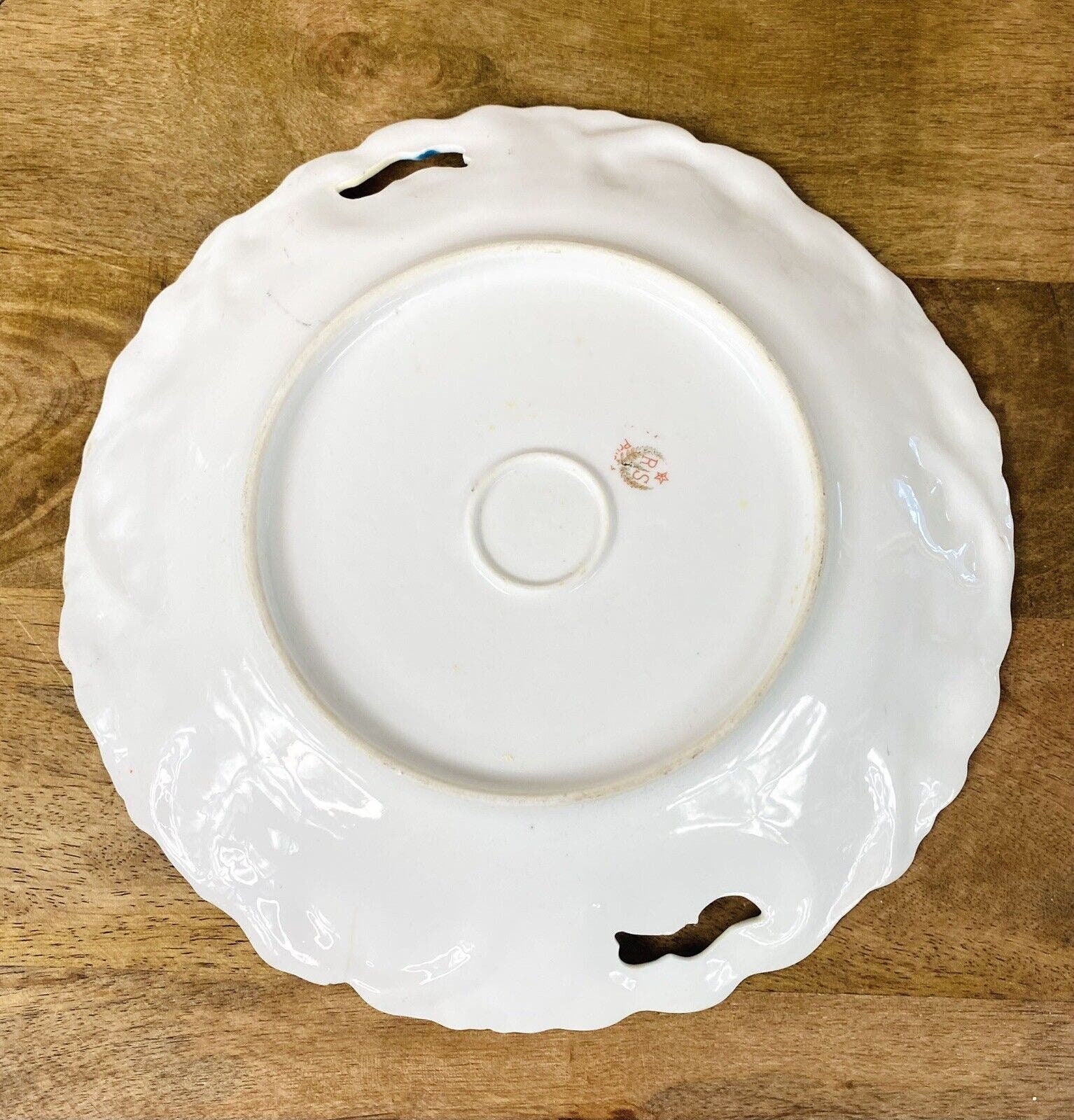 Antique RS Prussia Gold Gilded Porcelain Plate Open Handle 9.75 Rose ...