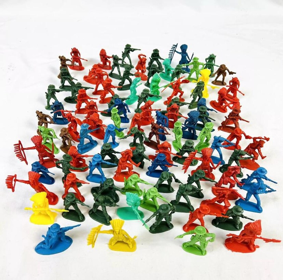 Lot of 90+ Cowboys and Indians Plastic Toy Figures Western Hong Kong - Etsy