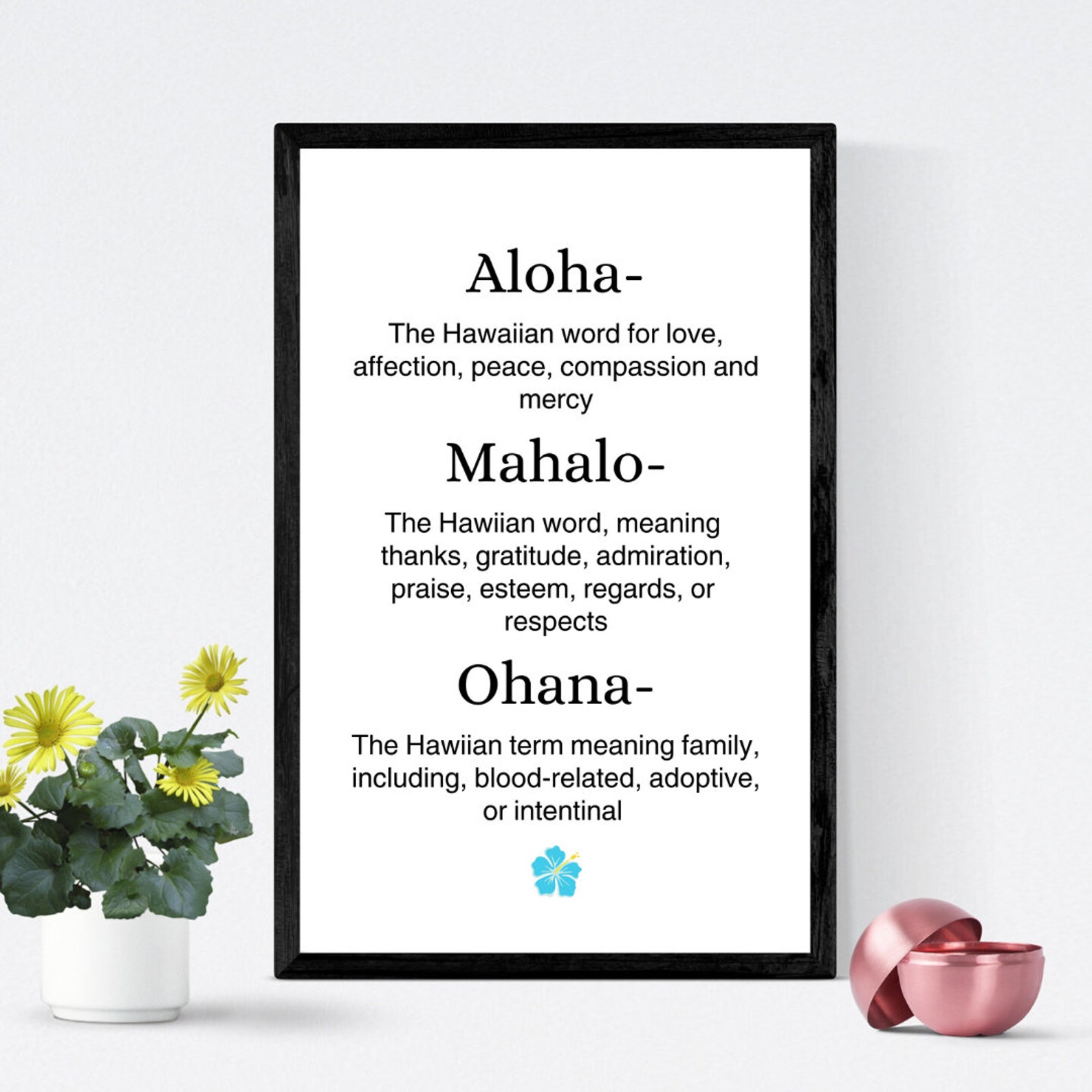 Hawiian Art Printable, Ohana Print, Mahalo Print, Aloha Art Print ...