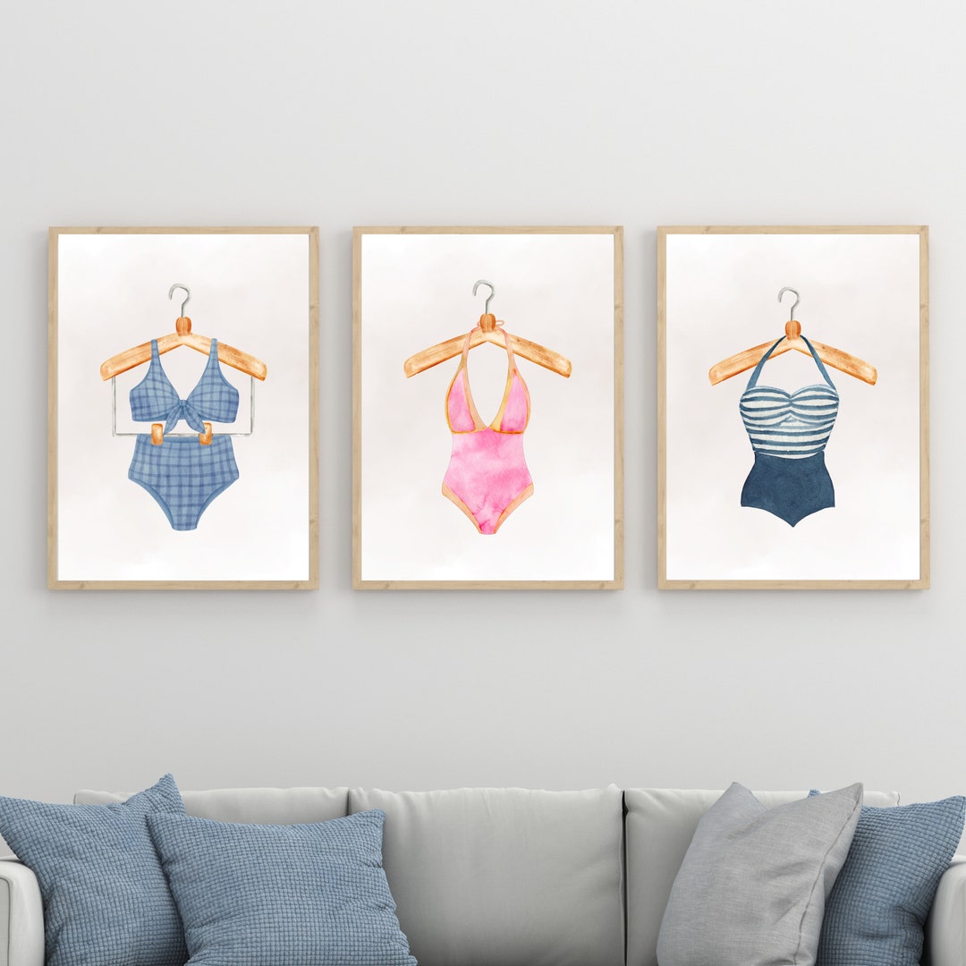 Bathing Suit Prints, Swimsuit Poster, Beachy Art, Coastal Cowgirl Art ...