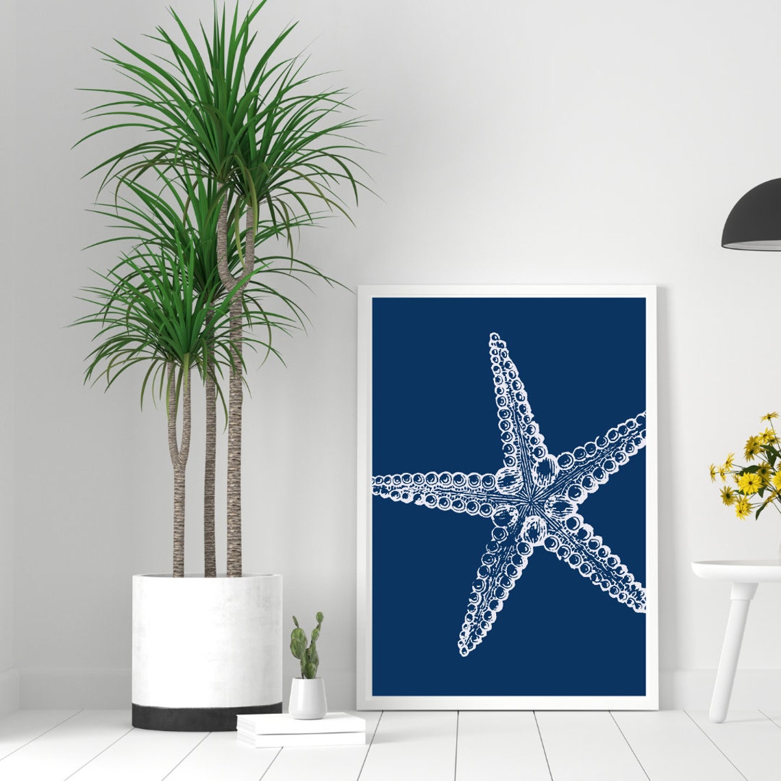 Beach Wall Art, Coastal Art, Navy Blue Prints, Ocean Theme Wall Art ...