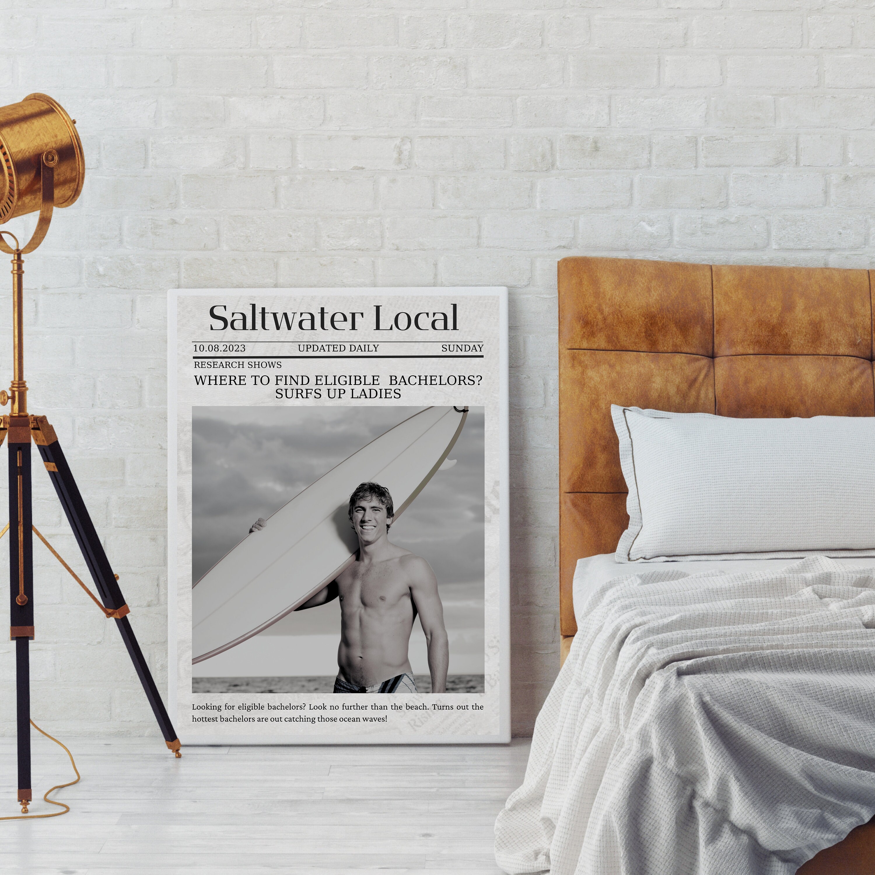 Coastal Newspaper Print, Vintage Newspaper, Surf Magazine Retro, Girly ...