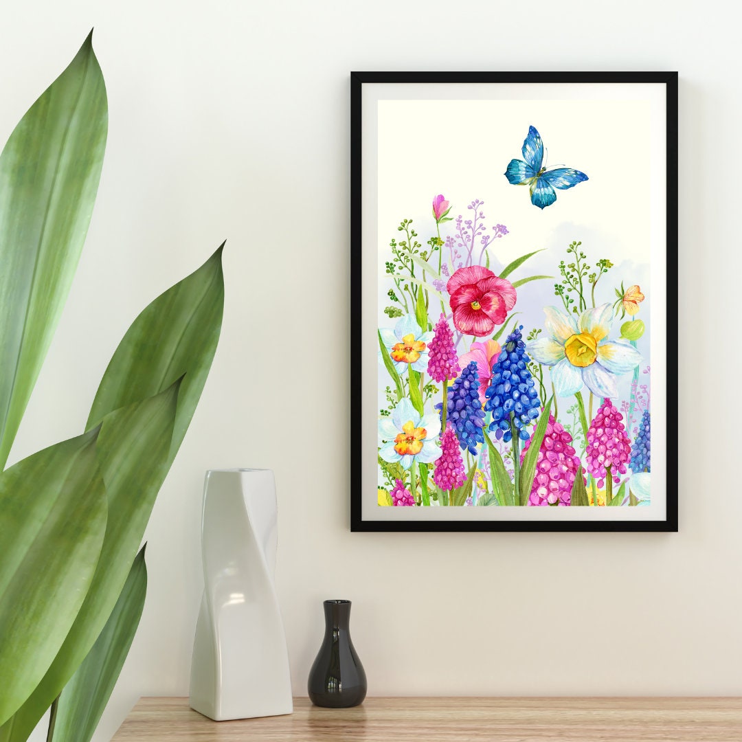 Wildflower Print, Watercolor Flowers Print, Floral Instant Art ...