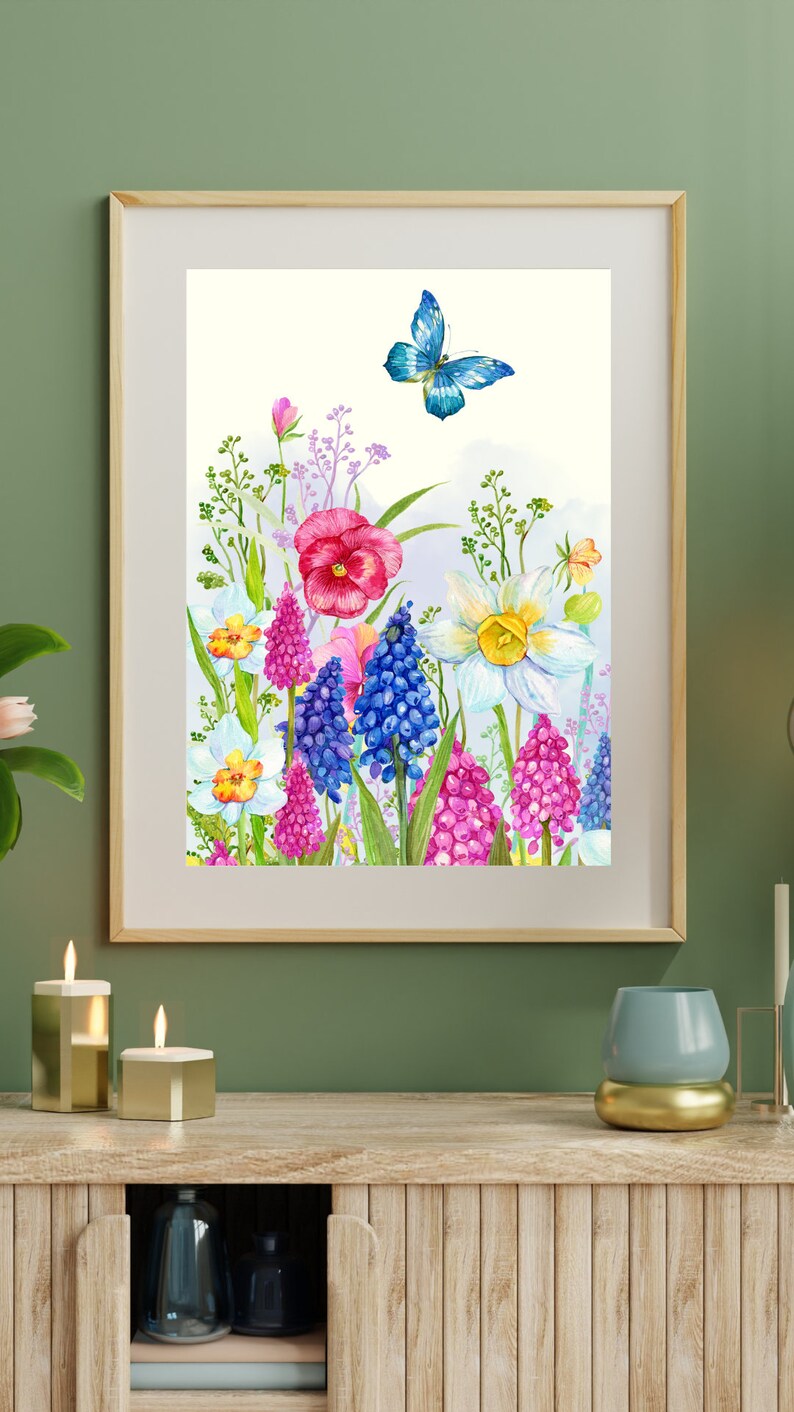 Wildflower Print, Watercolor Flowers Print, Floral Instant Art ...