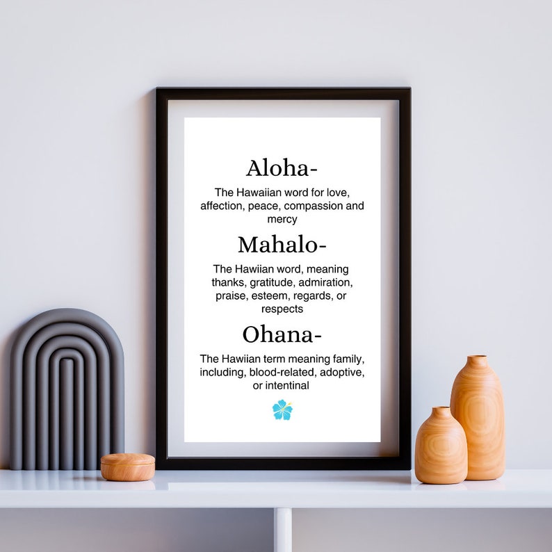 Hawiian Art Printable, Ohana Print, Mahalo Print, Aloha Art Print ...