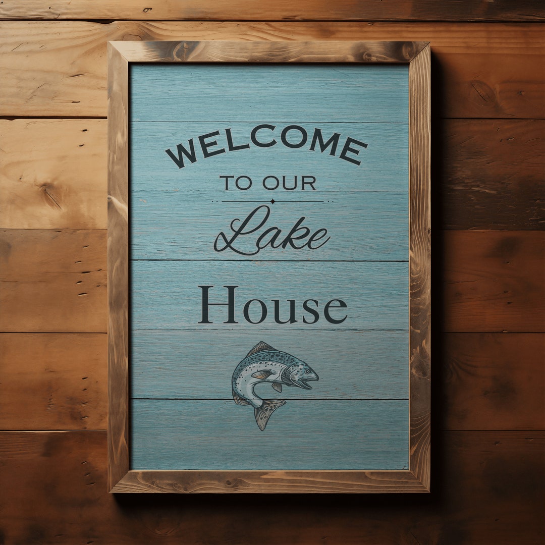 Lake House Printable Sign, Nautical Lake House Wall Decor, Cabin ...