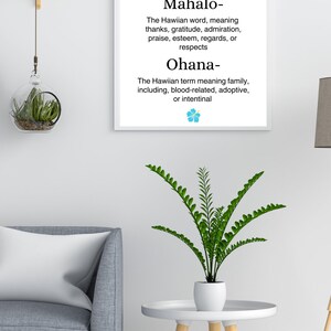 Hawiian Art Printable, Ohana Print, Mahalo Print, Aloha Art Print ...