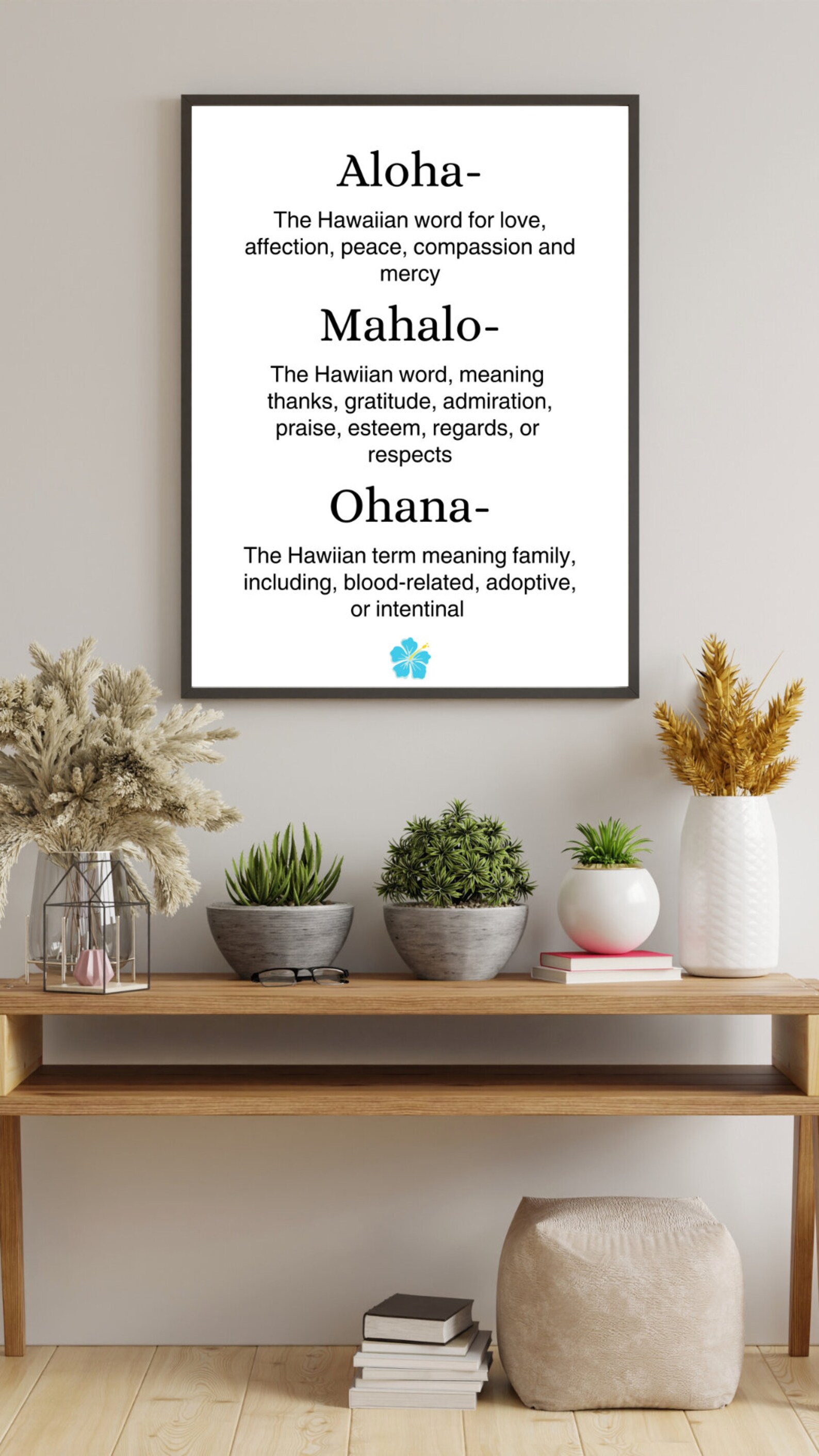 Hawiian Art Printable, Ohana Print, Mahalo Print, Aloha Art Print ...