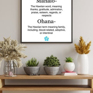 Hawiian Art Printable, Ohana Print, Mahalo Print, Aloha Art Print ...