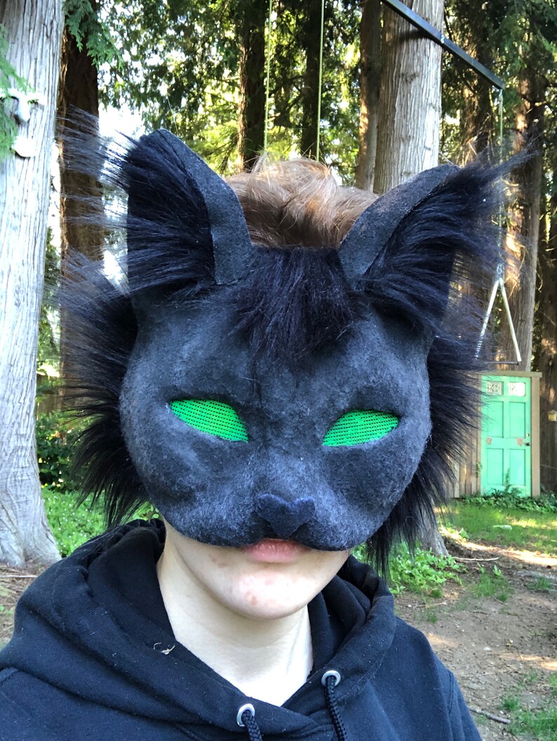 Black Cat Quadrobist Therian Mask Etsy