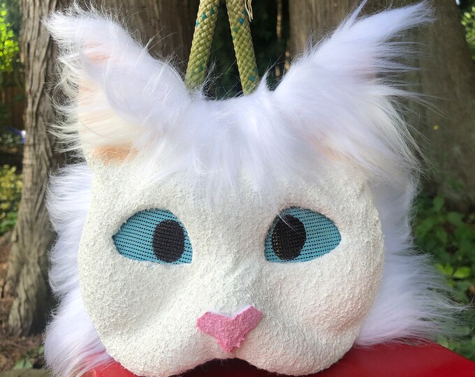 White Cat Quadrobist Therian Mask Etsy