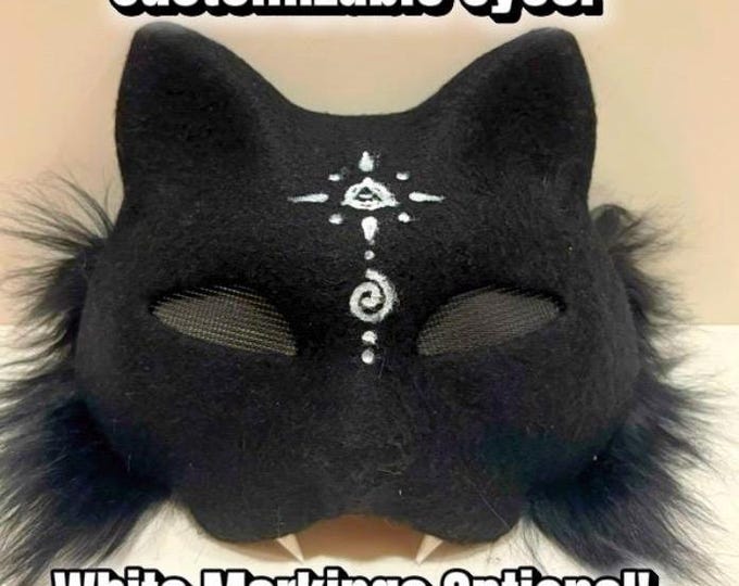 Black Cat Mask Therian Gear for Girls Tweens Teens Celestial Moon Stars ...