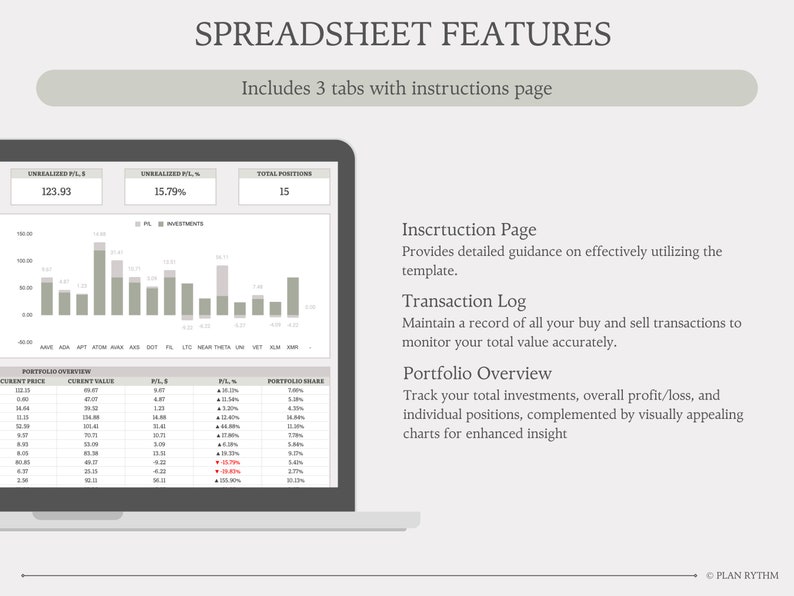 Crypto Portfolio Spreadsheet Investments Tracker Cryptocurrency ...