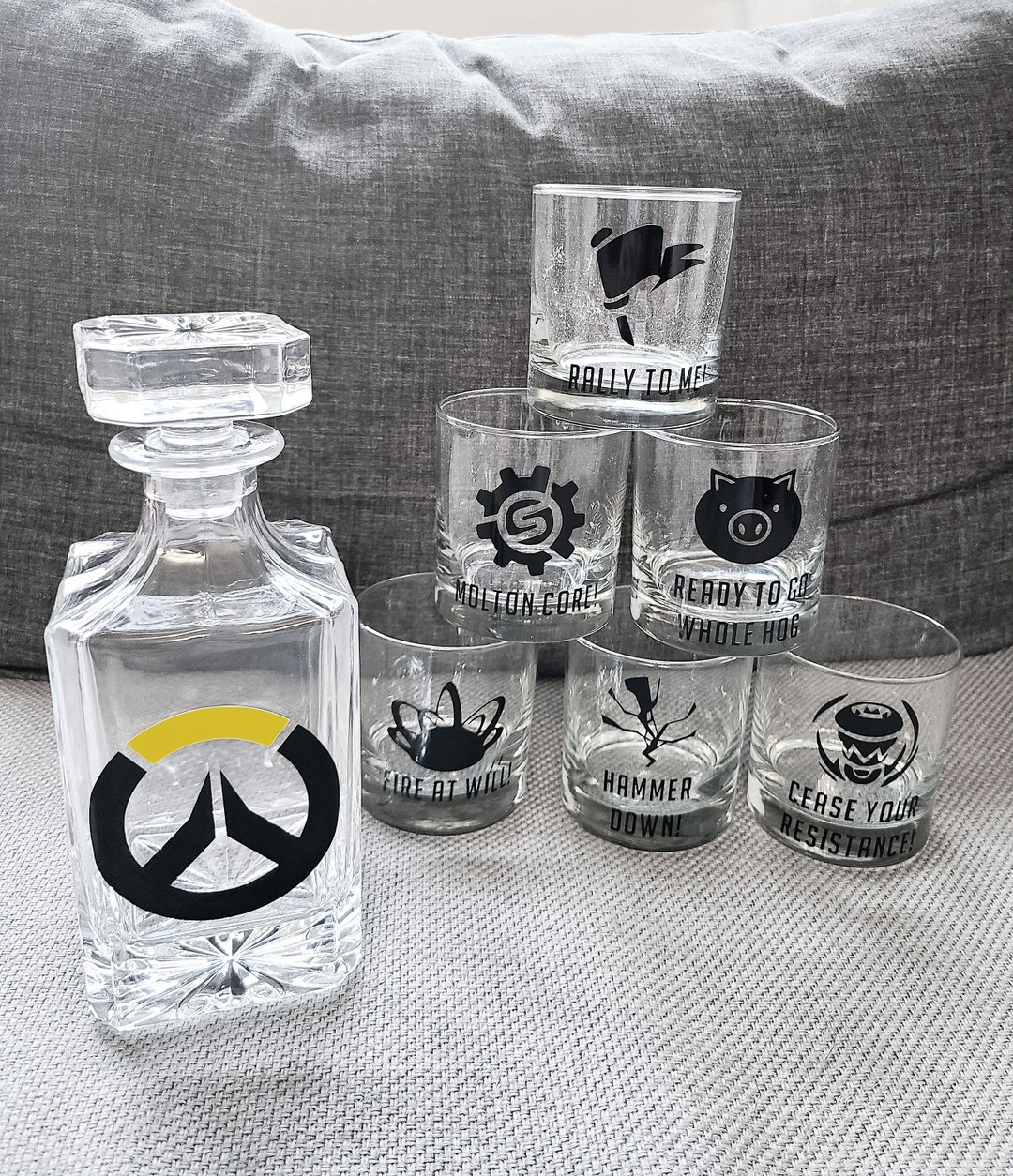 Overwatch Inspired Whiskey Decanter & Rocks Glasses - Create Your Own ...