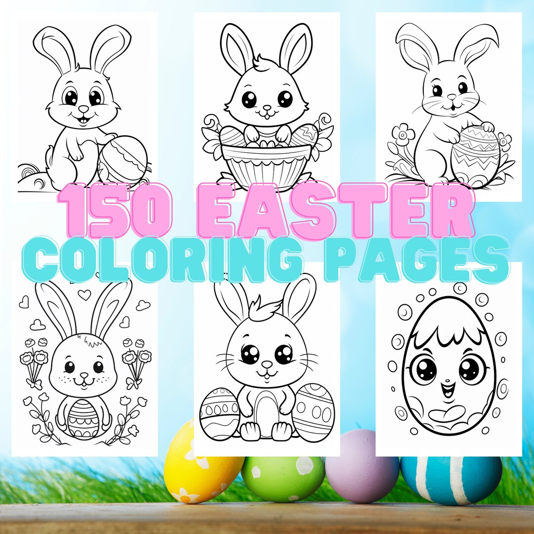 150 Easter Bunny Coloring Pages Fun for All Ages Instant PDF Download ...