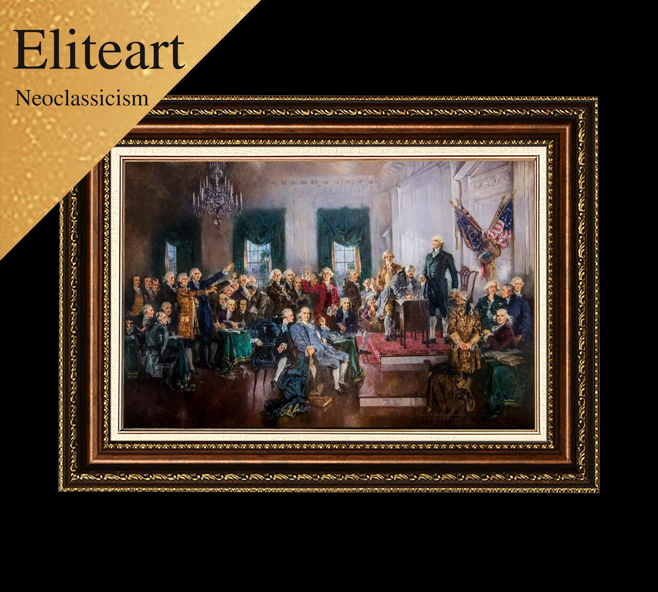 ELITEART- Scene at the Signing of the Constitution of the United States Oil Painting ...