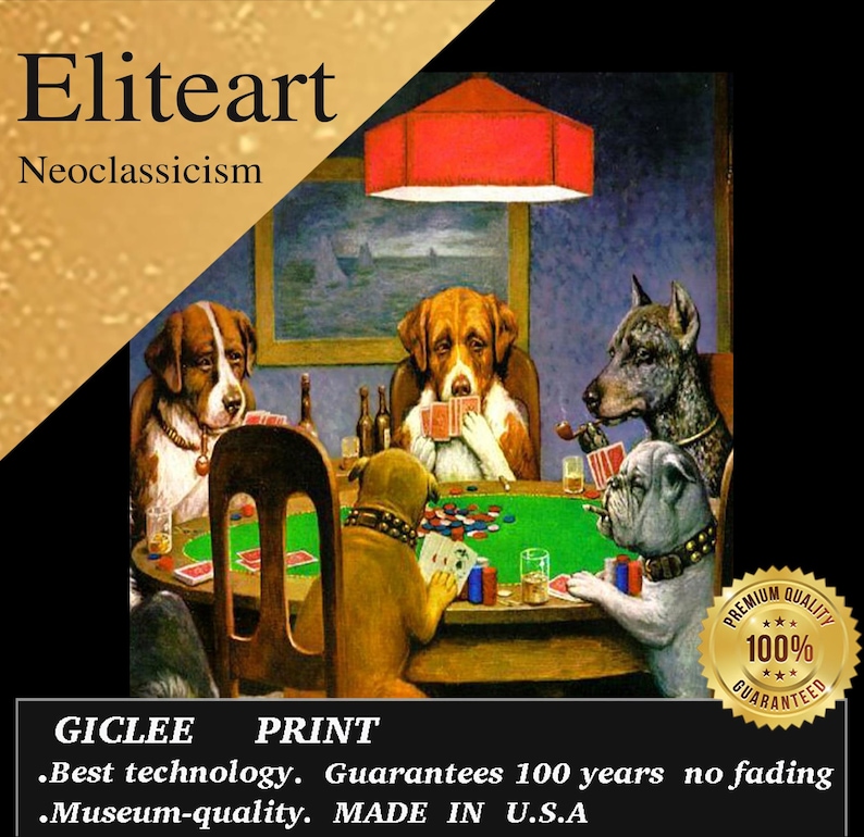 Eliteart-dogs Playing Poker by Cassius Marcellus Coolidge Oil Painting ...