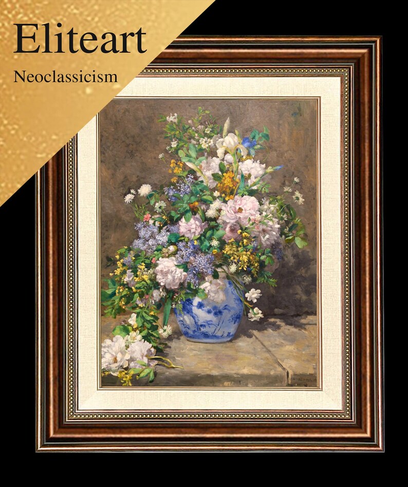 ELITEART- Spring Bouquet, 1866 Painting by Pierre Auguste Renoir Oil ...