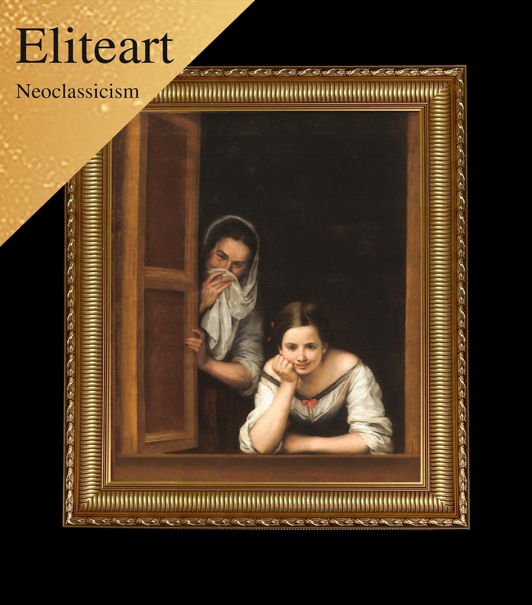 Eliteartt-two Women at a Window Oil Painting Reproduction Giclee Wall ...