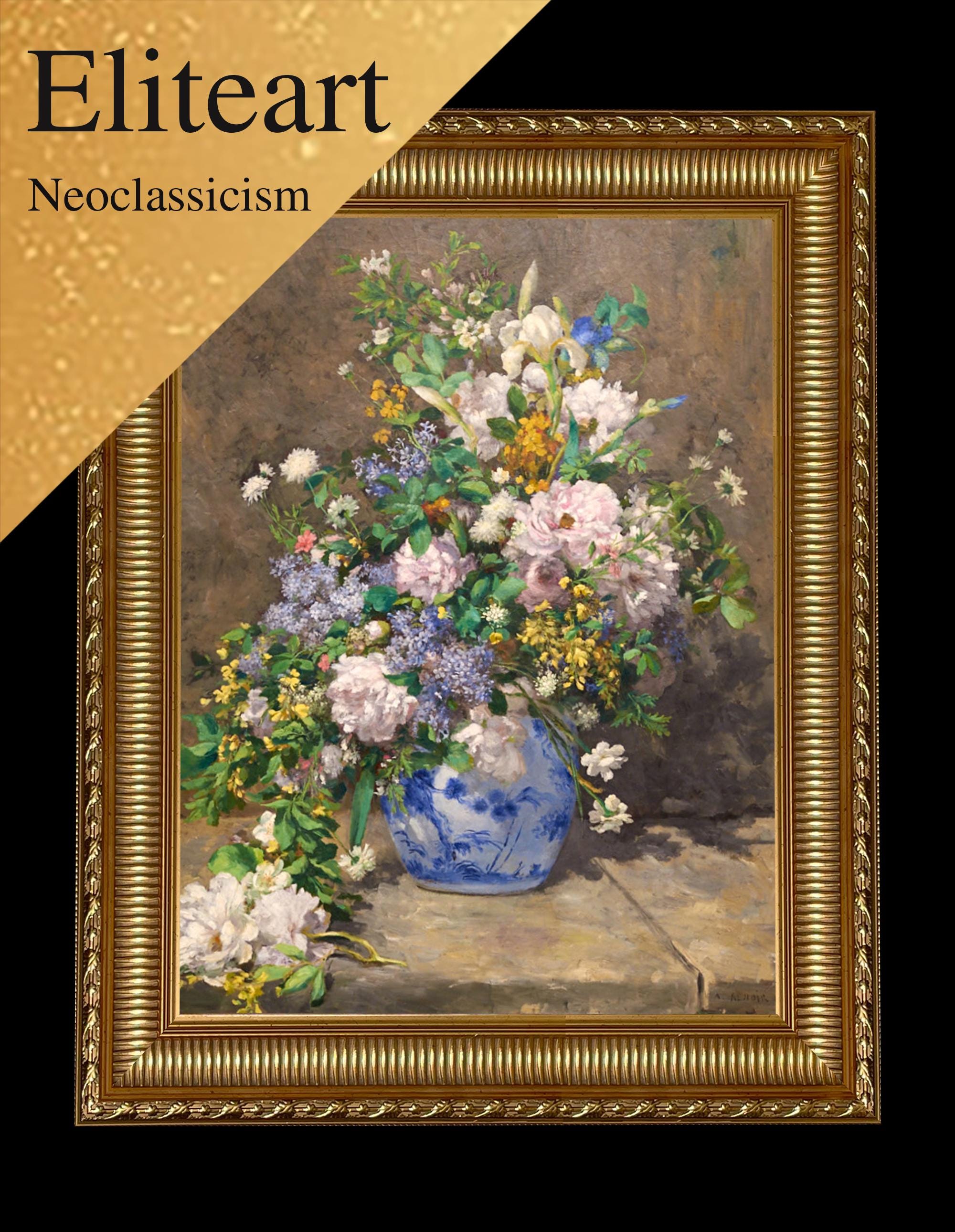 ELITEART- Spring Bouquet, 1866 Painting by Pierre Auguste Renoir Oil ...