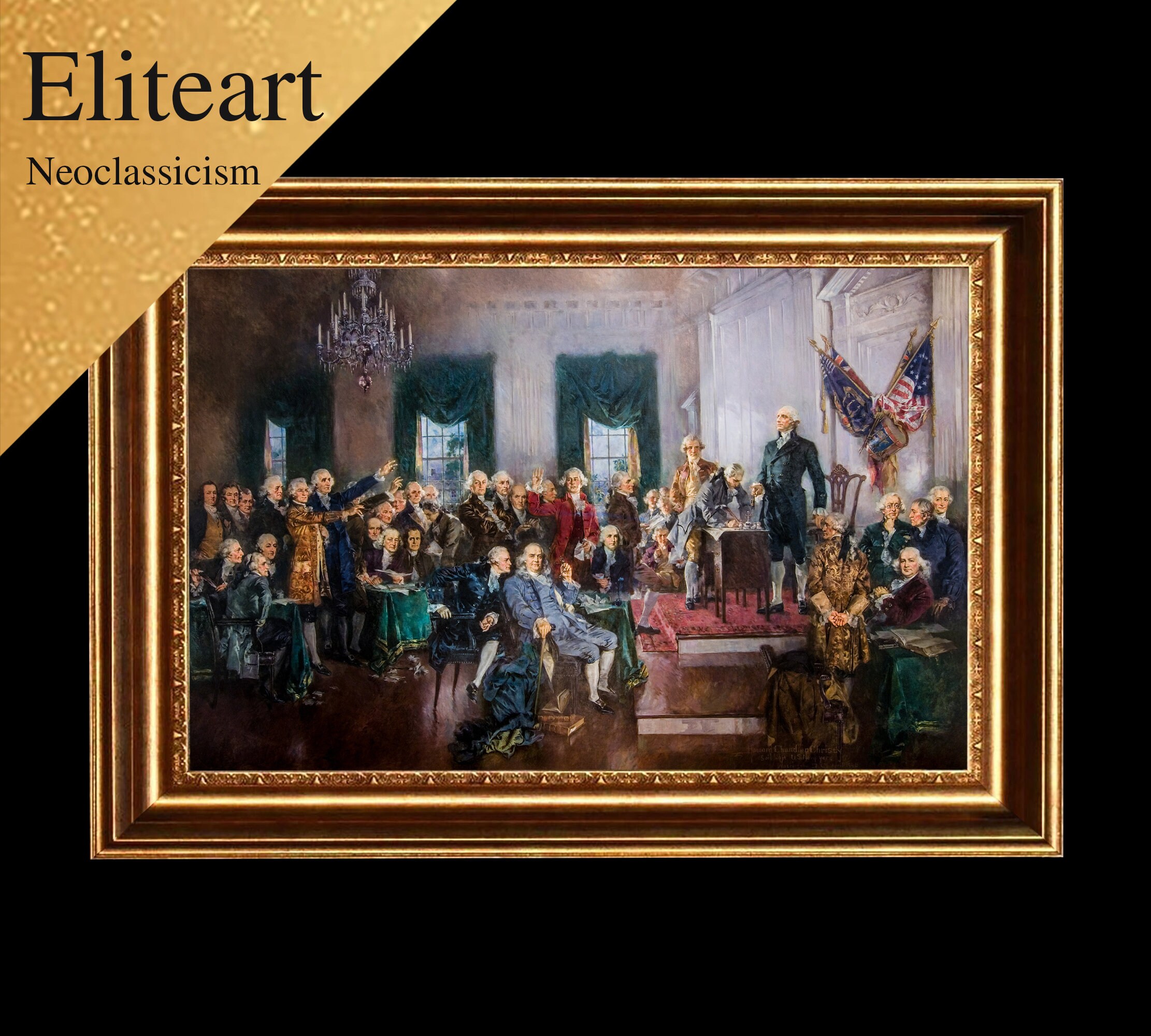 ELITEART- Scene at the Signing of the Constitution of the United States Oil Painting ...