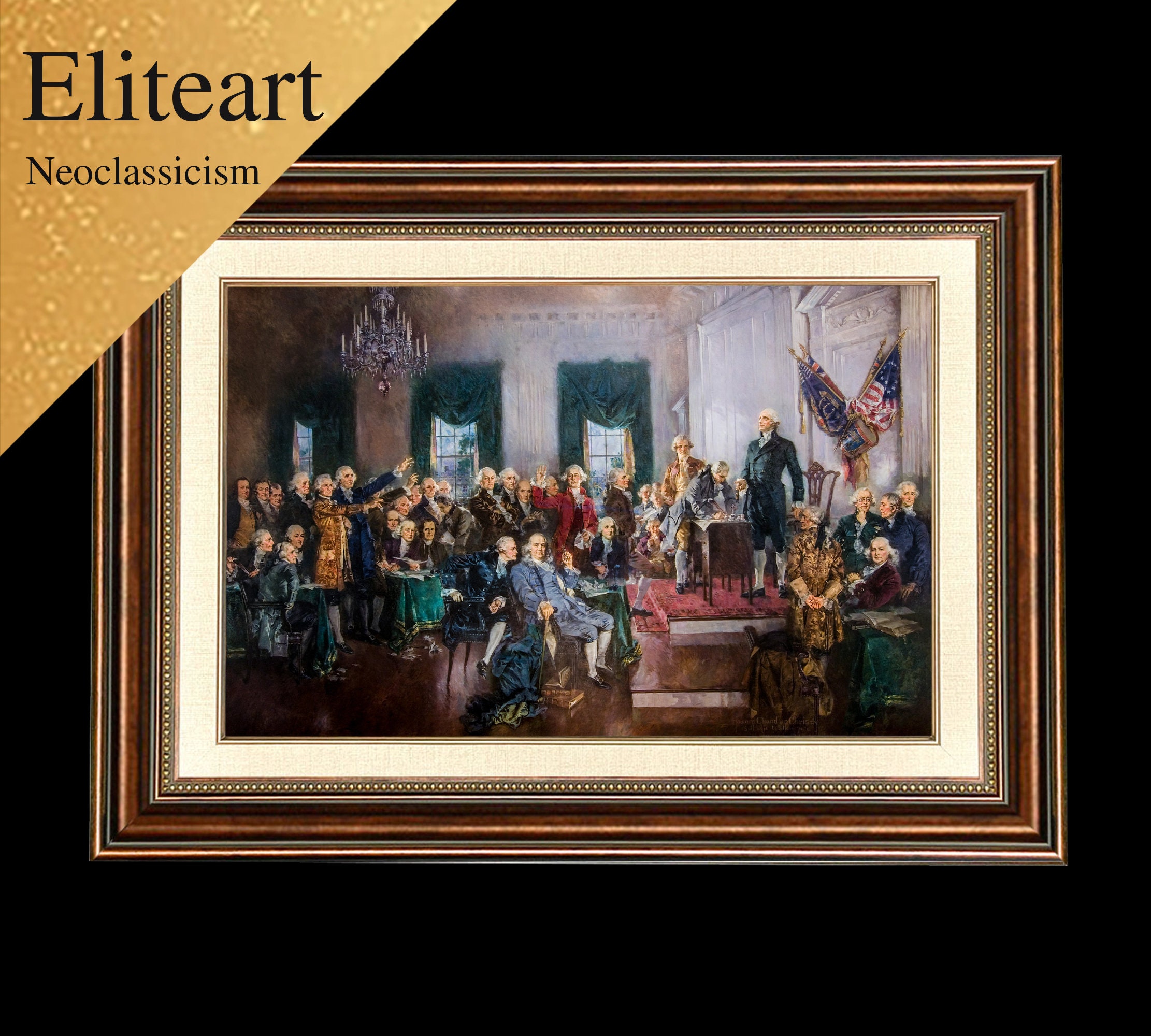 ELITEART- Scene at the Signing of the Constitution of the United States Oil Painting ...
