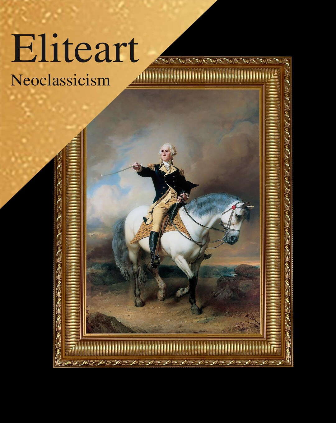 Eliteart-portrait of George Washington Taking the Salute at Trenton by ...