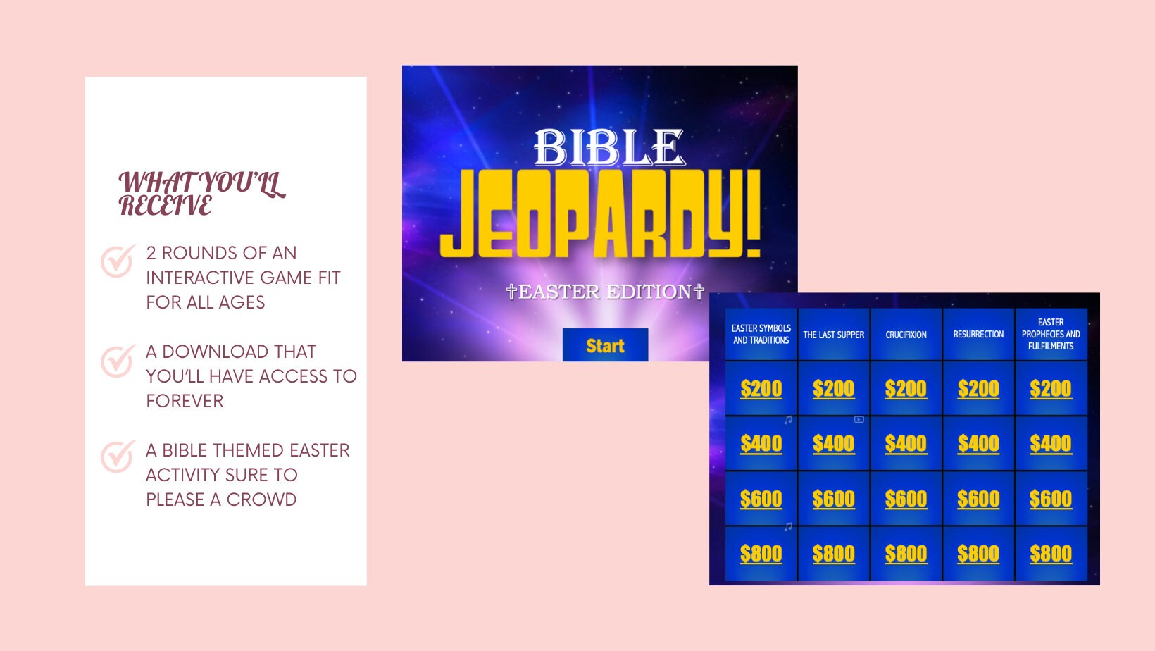 Easter Bible Jeopardy Easter Bible Trivia 2 Game Rounds Fun Sunday ...