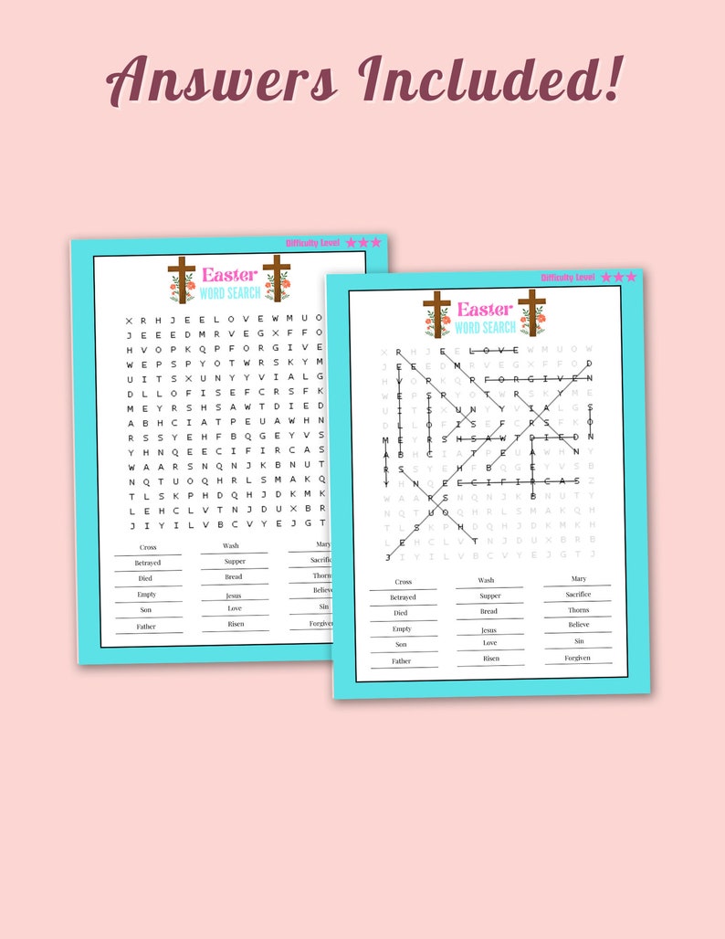 Easter Bible Word Search Bundle, Christian Easter Activity, Printable ...