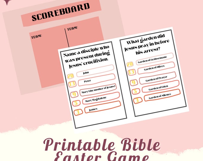 Easter Friendly Feud Game Easter Bible Trivia Printable Easter Game He ...