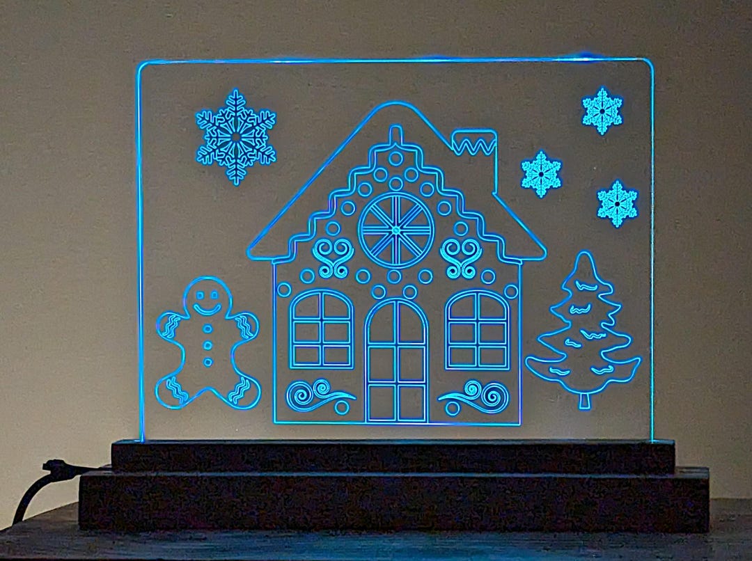 Gingerbread House Timberglow Interchangeable Acrylic LED Lamp Winter ...