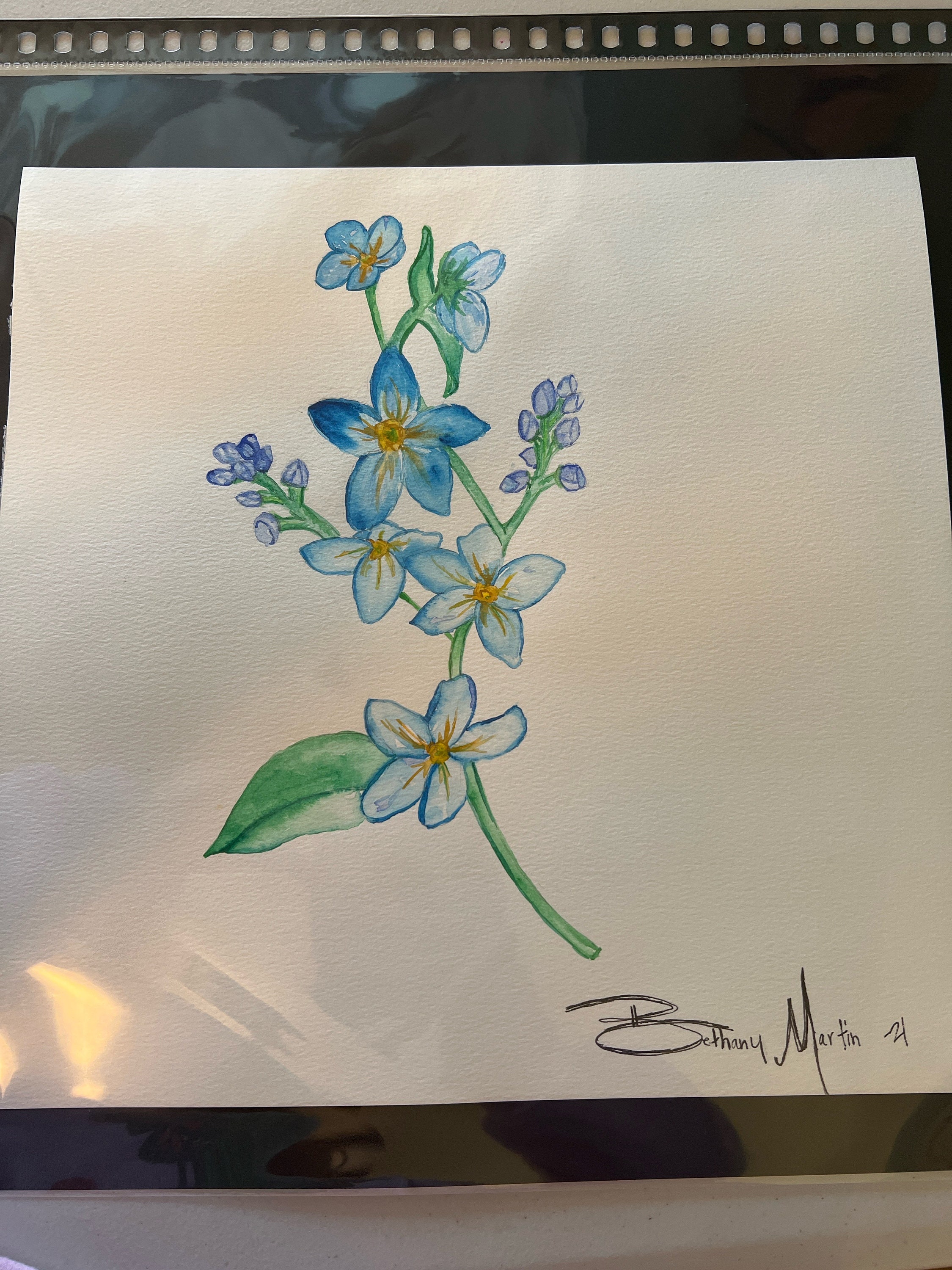 Handpainted Watercolor Blue Flowers, Perfect for a Gift! - Etsy