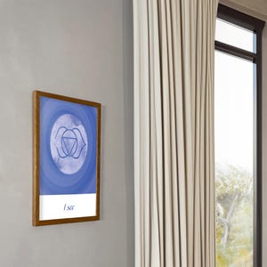 Indigo Third Eye Chakra Wall Art Meditative Yoga Symbols Print Calming ...