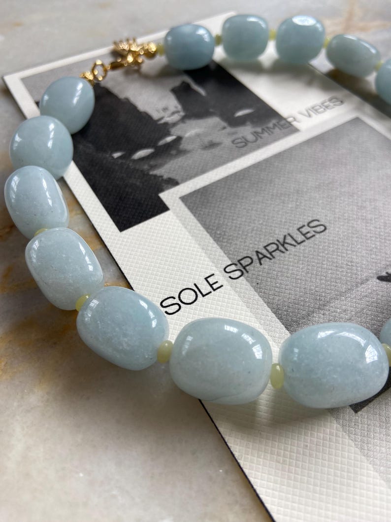 Quartz Gemstone Handmade Necklace, Statement Necklace, Lemon Quartz ...